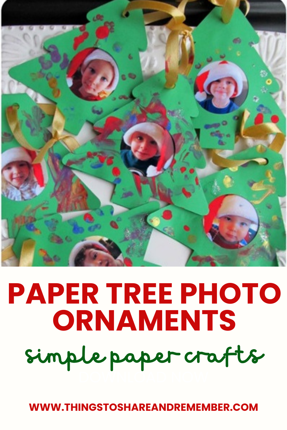 Paper Tree Photo Ornaments Christmas Craft Kids Can Make