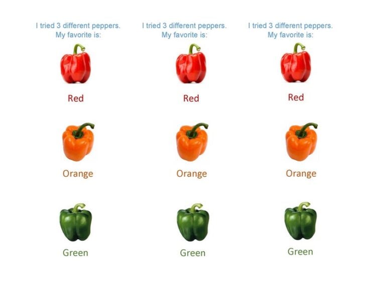 Pepper Tasting Activity in Preschool with Printable Page