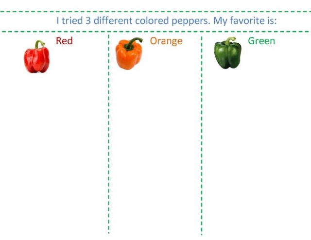 Pepper Tasting Activity in Preschool with Printable Page