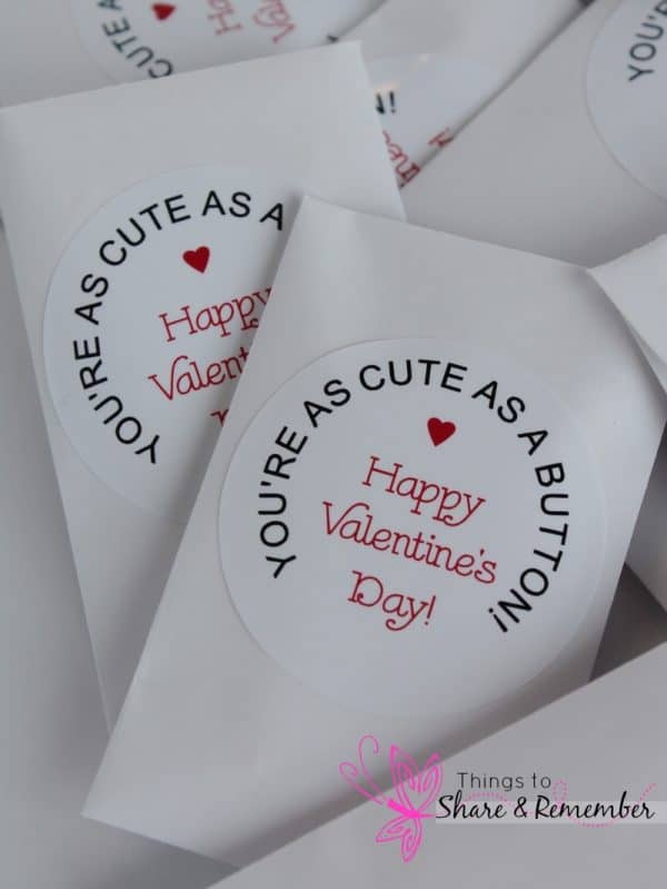 Cute As a Button Valentine