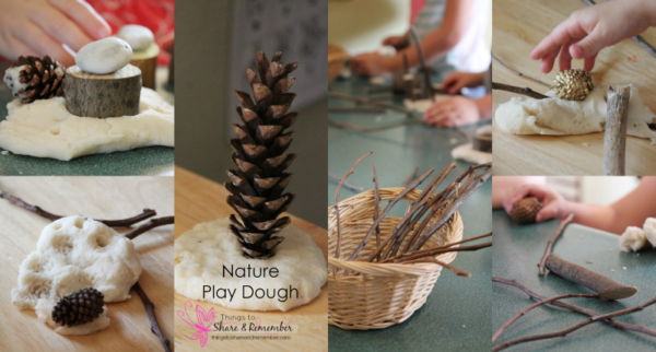 Nature Play Dough Preschool Fine Motor and Nature Activity