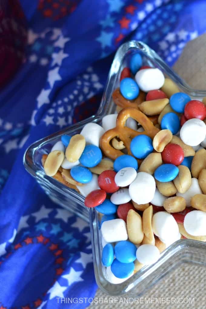 Red White and Blue Snack Mix