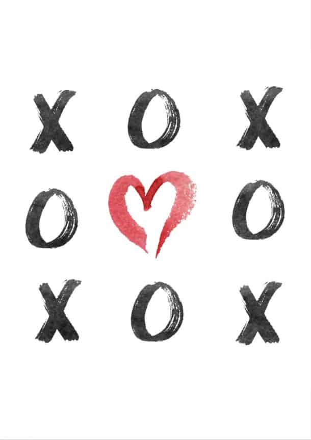 XOXO Valentine Wall Art Printable