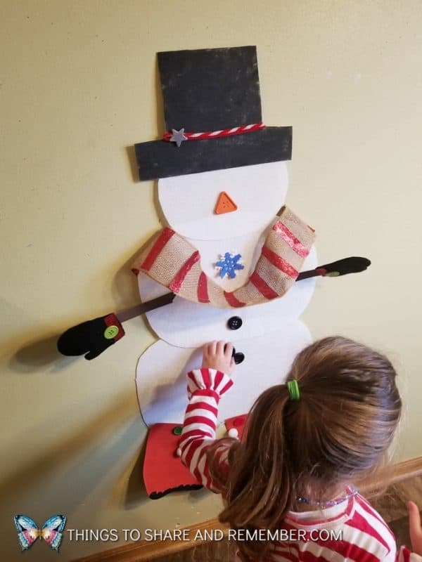 Dress Frosty the Felt Snowman preschool winter felt board activity