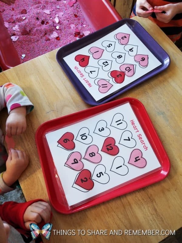 Number Heart Search and Printable Shape Mats for Preschoolers