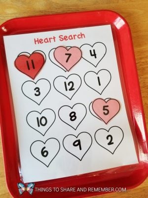 Number Heart Search and Printable Shape Mats for Preschoolers