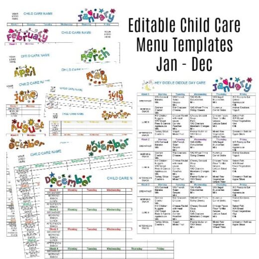 Child Care Meal & Snack Count Recordkeeping Forms » Share & Remember ...
