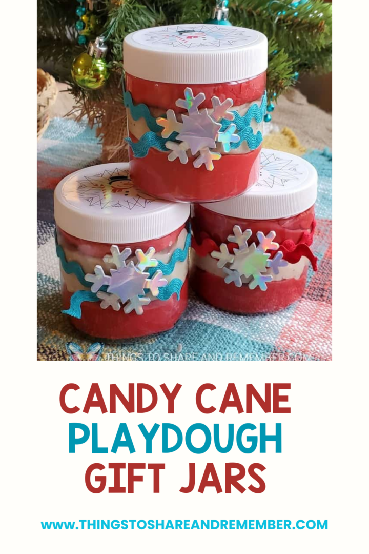 Candy Cane Play Dough Gift Jars - Printable Labels for Gift Giving