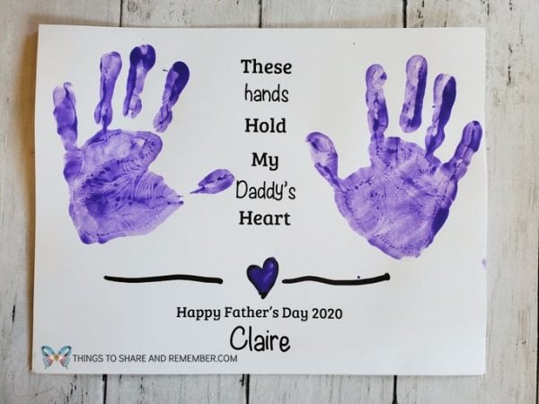 These Hands Handprint Father's Day Printable » Things to Share & Remember