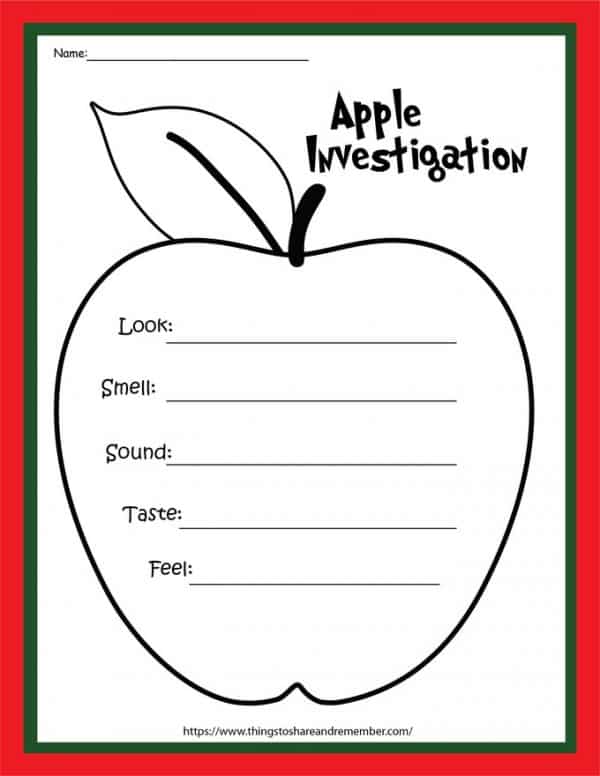 Printable Apple Activities » Things to Share & Remember