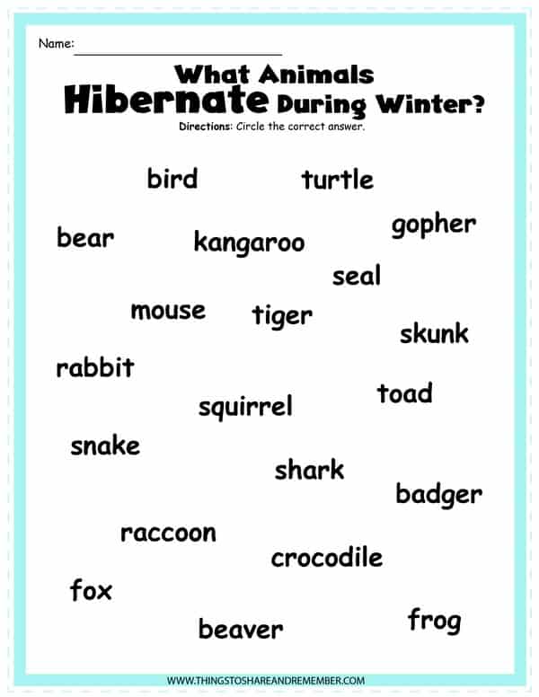 Hibernating Animals Activities Printables Share Remember Hibernating Animals Activities Printables Share Remember