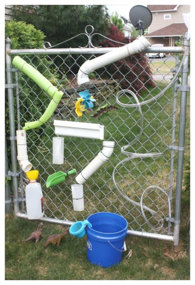 DIY Recycled Water Wall Activity Board for Kids Water Play