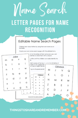 Free Name Search Letter Pages » Things to Share & Remember