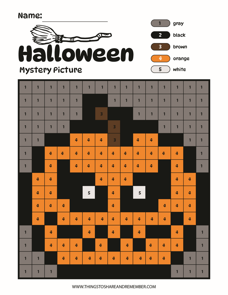 Halloween Mystery Color By Number Pages » Things to Share & Remember