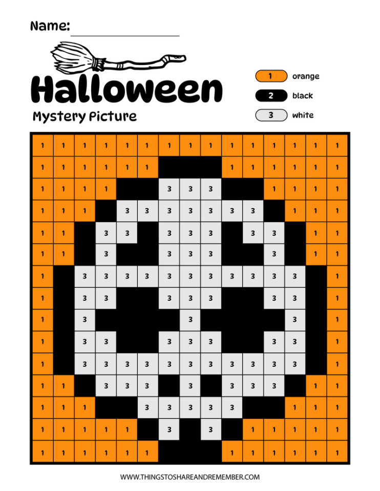 Halloween Mystery Color By Number Pages » Things to Share & Remember