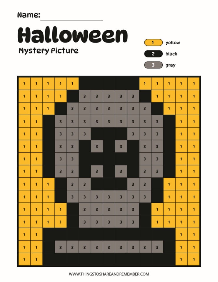 Halloween Mystery Color By Number Pages » Things to Share & Remember