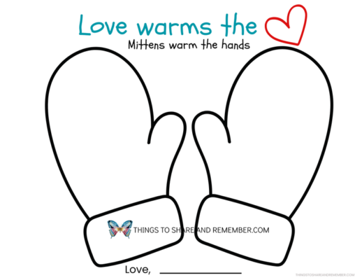 Winter Mittens Handprint Craft » Things to Share & Remember