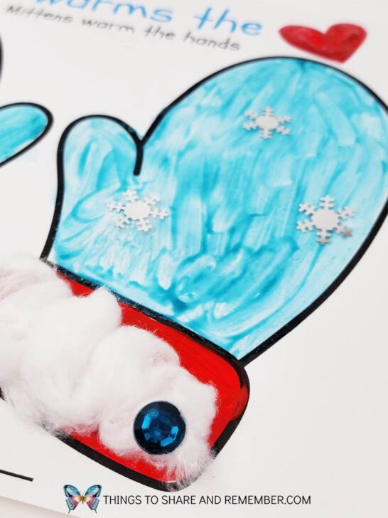 Winter Mittens Handprint Craft » Things to Share & Remember