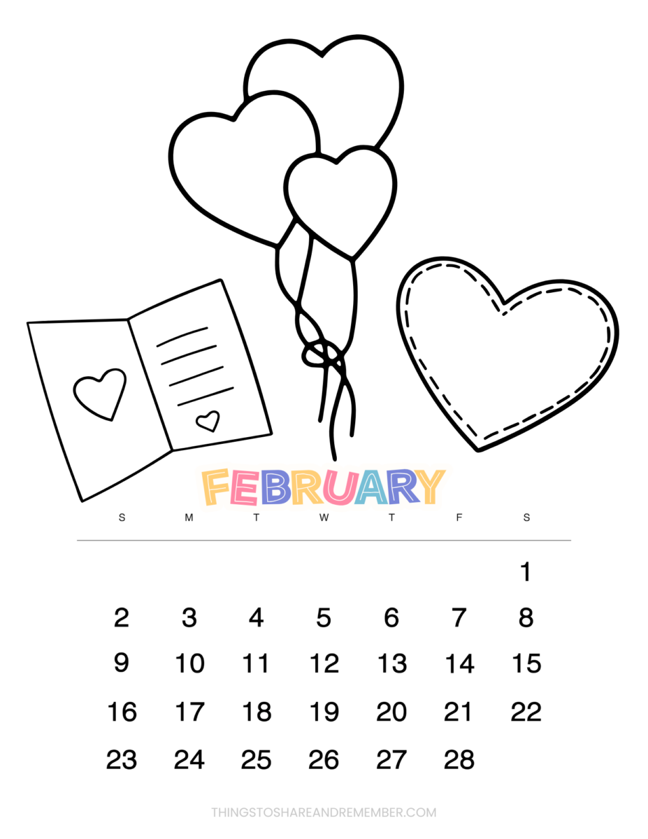 Coloring Calendar for Preschoolers - Family Gift Idea