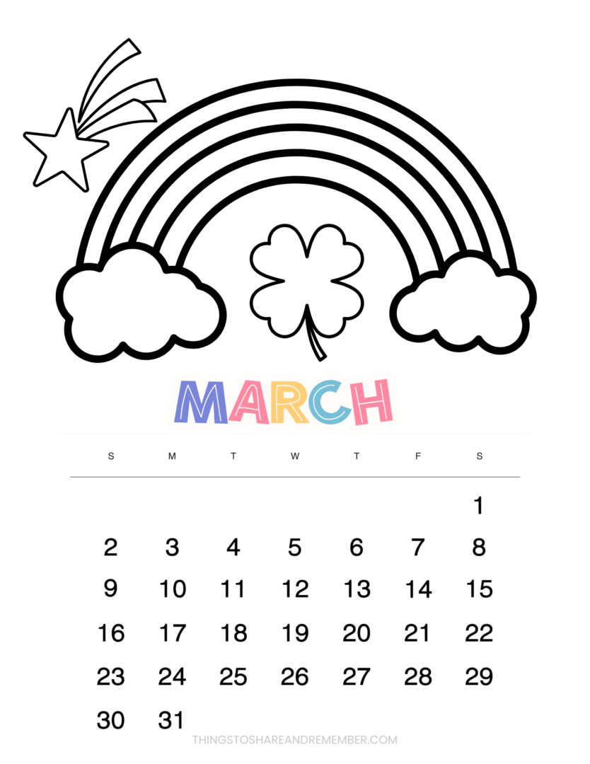 Coloring Calendar for Preschoolers - Family Gift Idea
