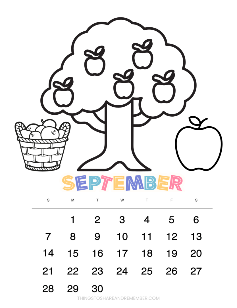 Coloring Calendar for Preschoolers - Family Gift Idea