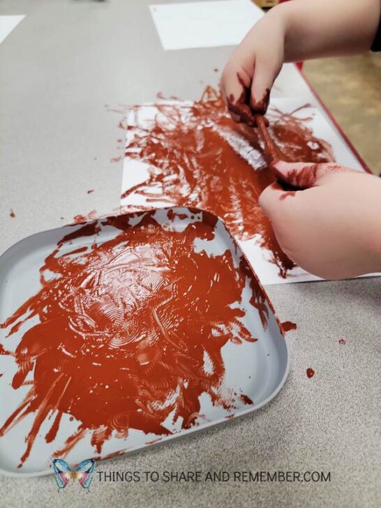 Painting with Worms Process Art Activity for Preschoolers