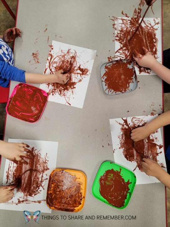 Painting with Worms Process Art Activity for Preschoolers